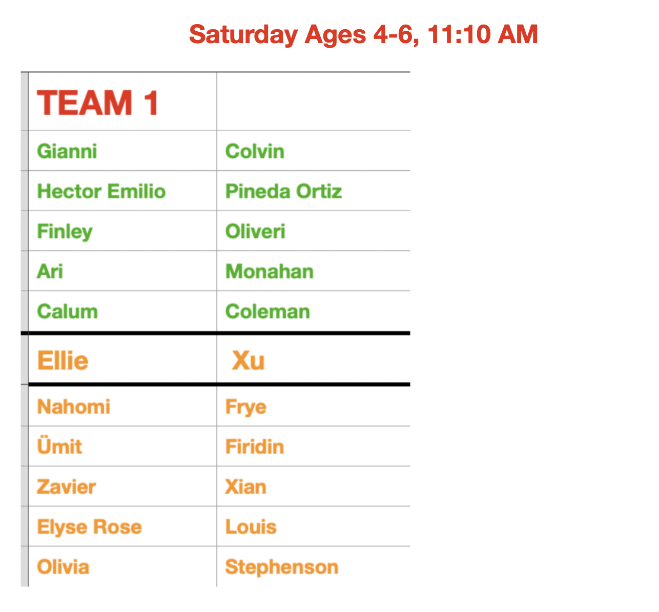 Team Roster | Soccer Kickers