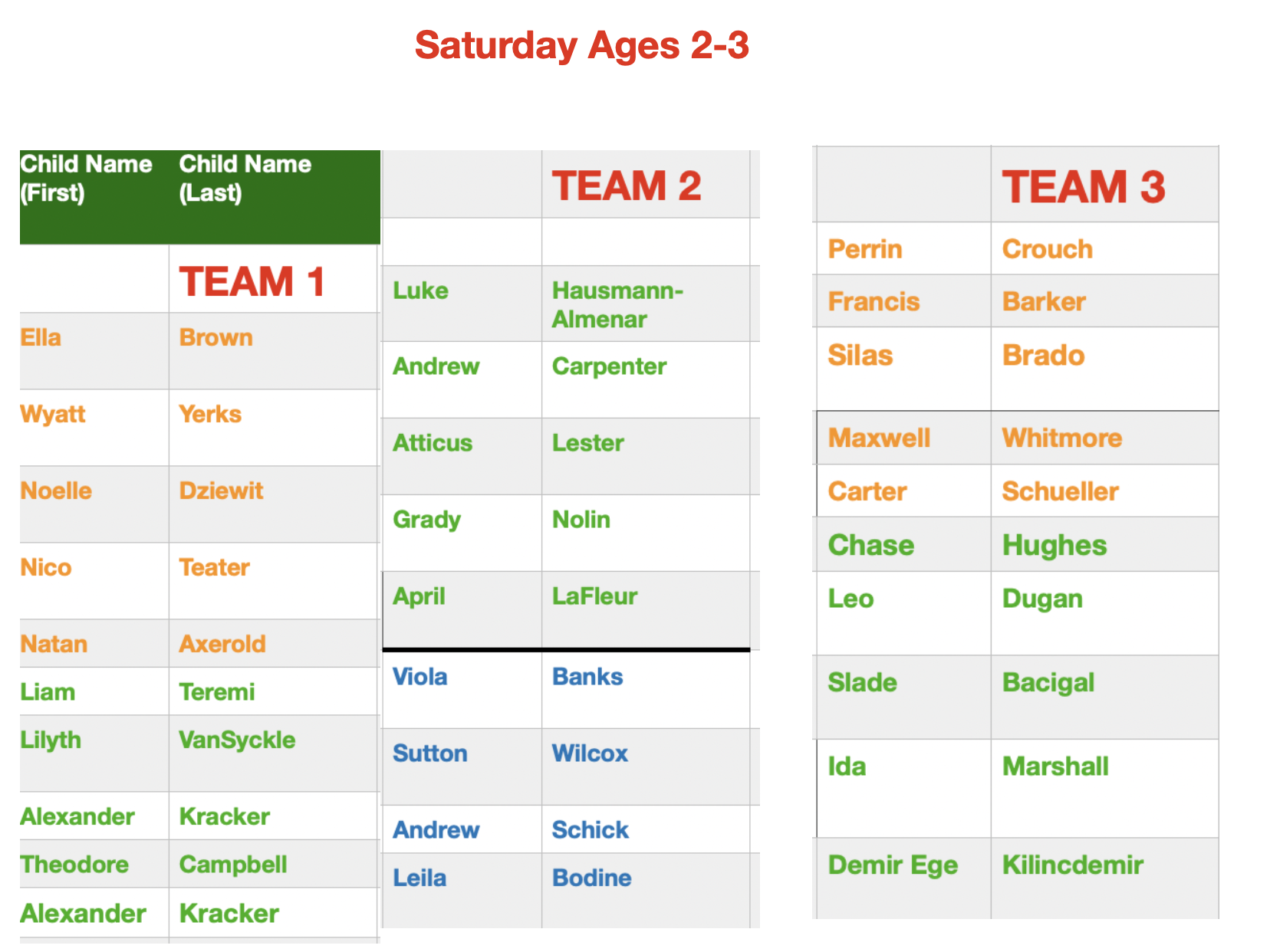 Team Roster | Soccer Kickers