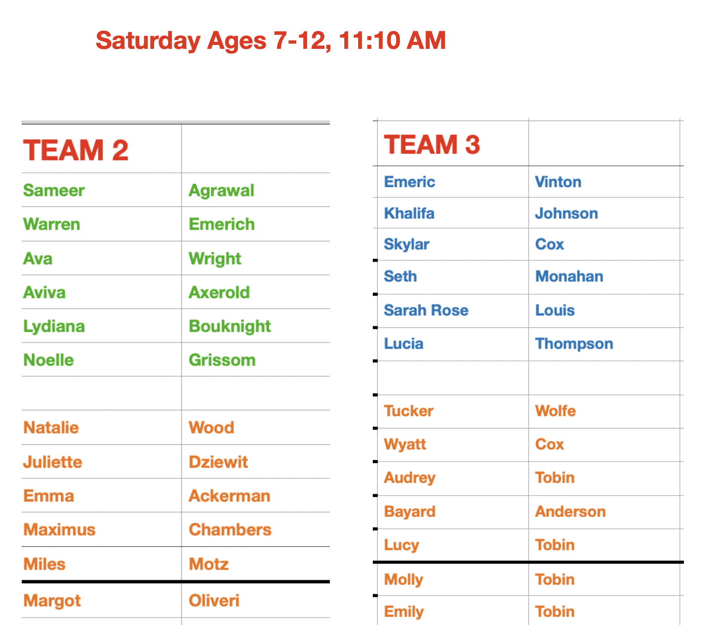 Team Roster | Soccer Kickers